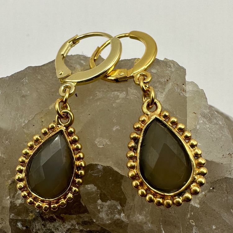 Creolen mit Mondstein Silber 925 gelbvergoldet (Neu (gemäss Beschreibung)) in Basel für CHF 46 ...