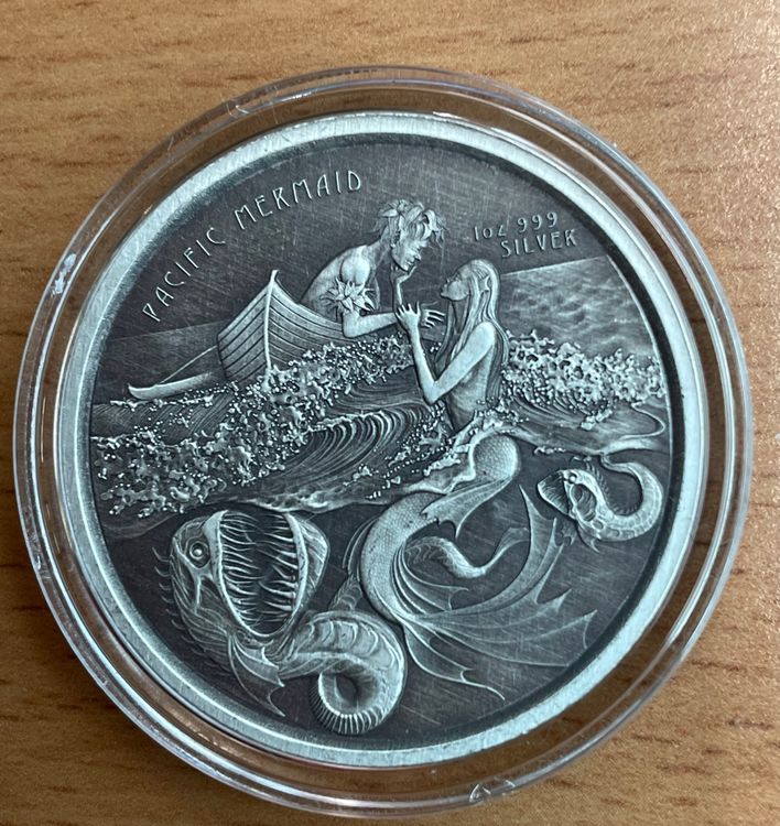 1OZ Silbermünze Pacific Mermaid antique finish limitiert | Kaufen auf ...
