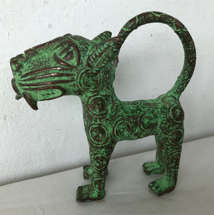 feiner alter Leopard Bronze Benin Höhe 13 cm | Kaufen auf Ricardo