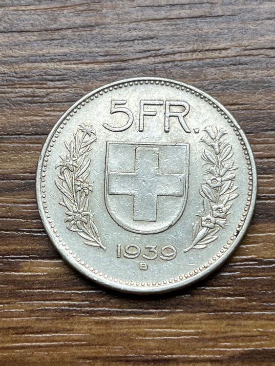5 Franken 1939 (Gebraucht) in Zürich für CHF 8 – mit Lieferung auf Ricardo kaufen