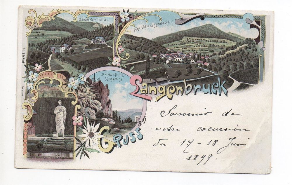 LITHO Gruss aus LANGENBRUCK 1899 (Gebraucht) in Jona für CHF 14.9 – mit Lieferung auf Ricardo kaufen