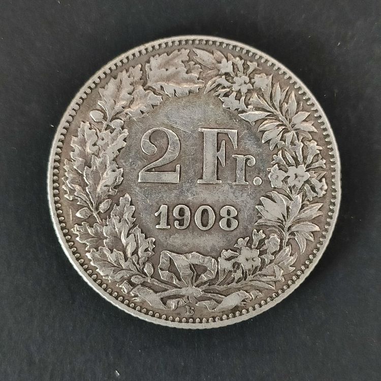 2 Franken Silbermünze 1908 (Gebraucht) in Eggenwil für CHF 10 – mit Lieferung auf Ricardo kaufen