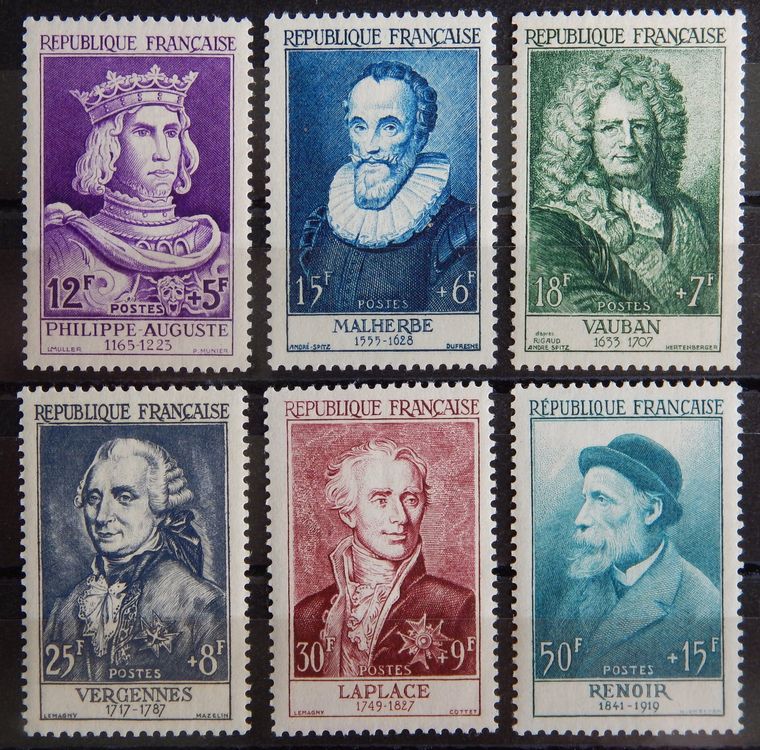 Frankreich Kat. 1053-1058 ** 1955 Kat. 130 Euro (Gebraucht) in für CHF ...