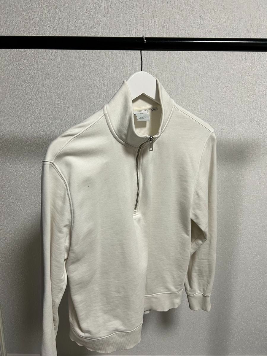Massimo Dutti Half-Zip Sweater – Weiss/Beige – Gr. S (Gebraucht) in ...