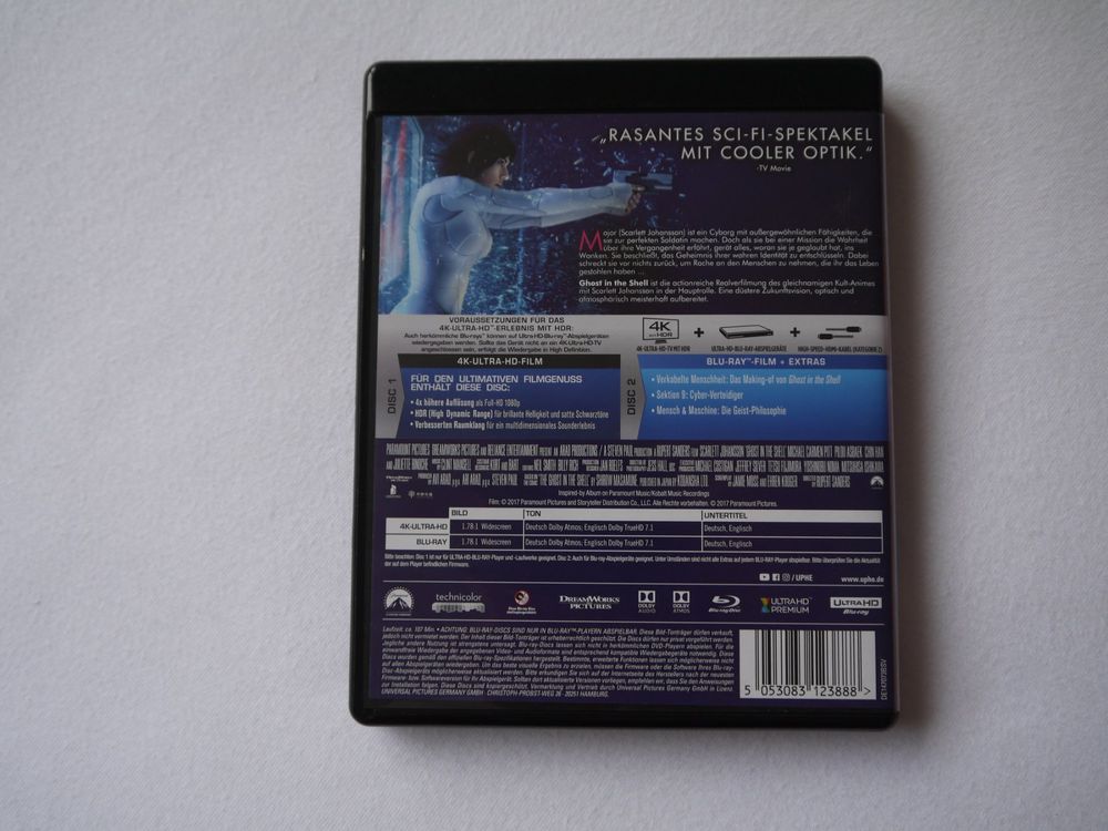 GHOST IN THE SHELL-4K UHD+Blu Ray Scarlett Johanson | Kaufen auf Ricardo