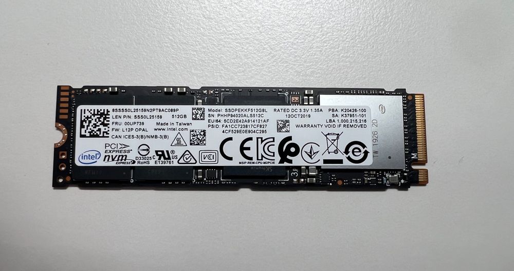 Intel NVMe SSD 512 GB nur 60h Betrieb (Gebraucht) in Dietikon für CHF ...