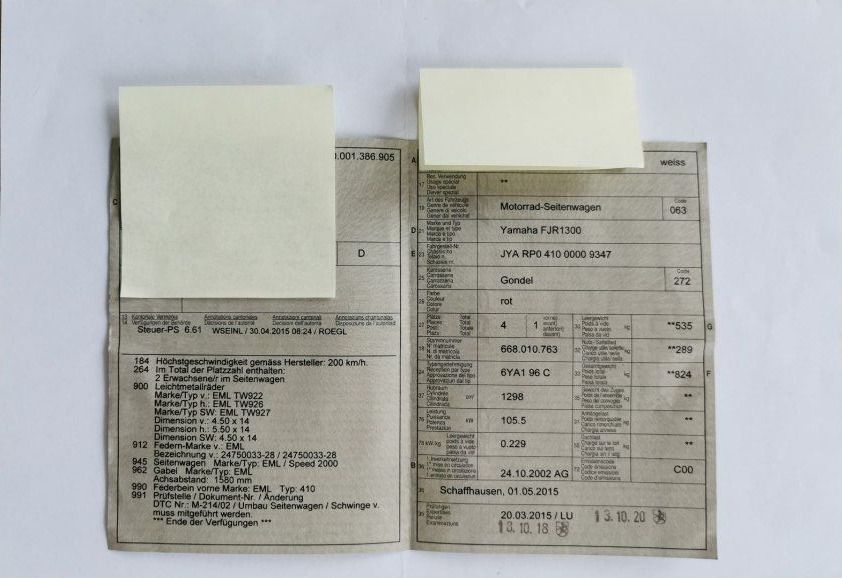 Yamaha FJR1300 - Seitenwagen EML Speed 2000 - Defekt (Defekt) in ...