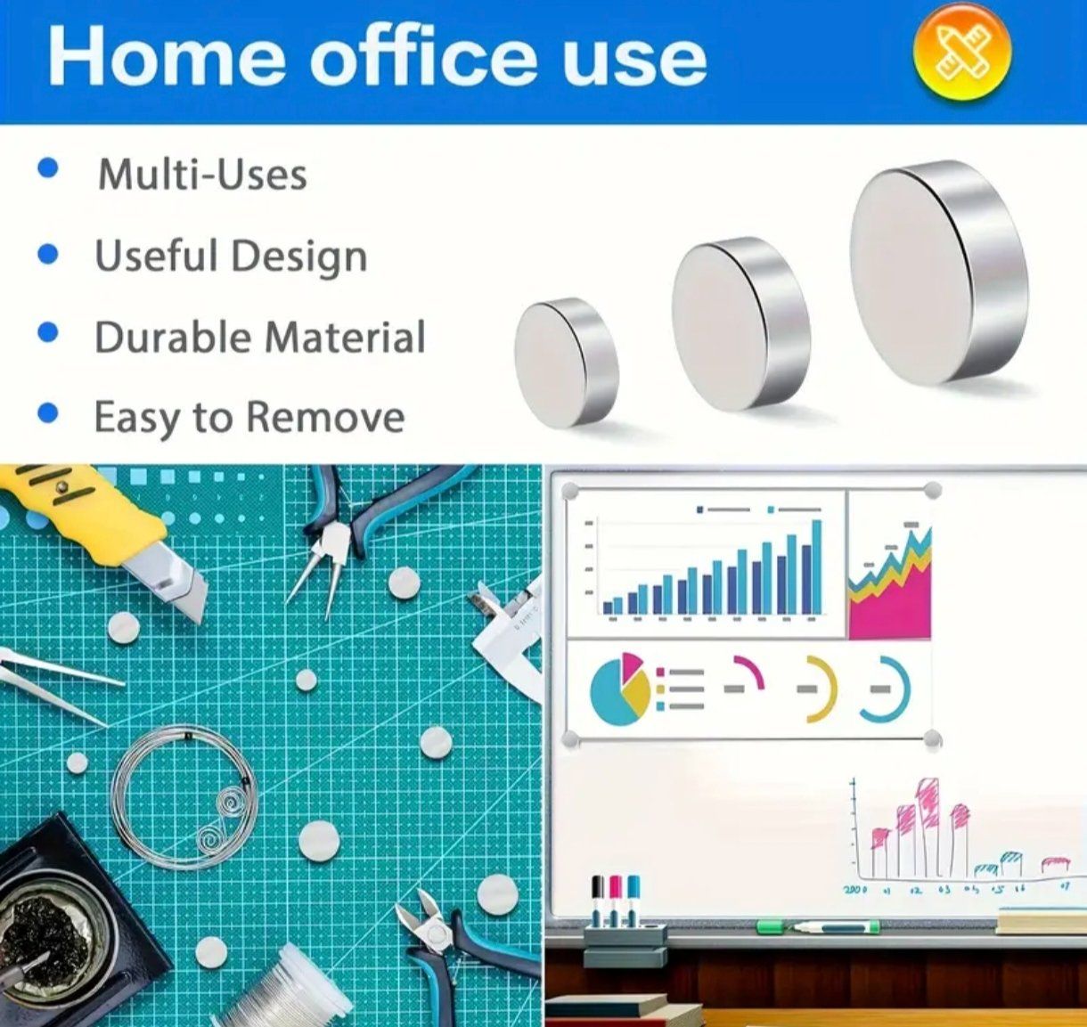 100 Stück Magnet-Set Mix 3×1 4×2 5×2 – Stark & neu (Neu (gemäss ...