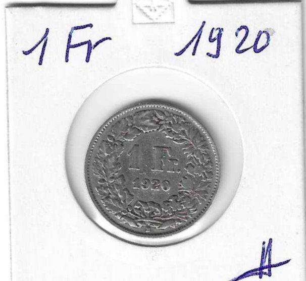 Monnaie Suisse: 1 Fr 1920 (Gebraucht) in Muraz (Collombey) für CHF 1.8 – mit Lieferung auf ...
