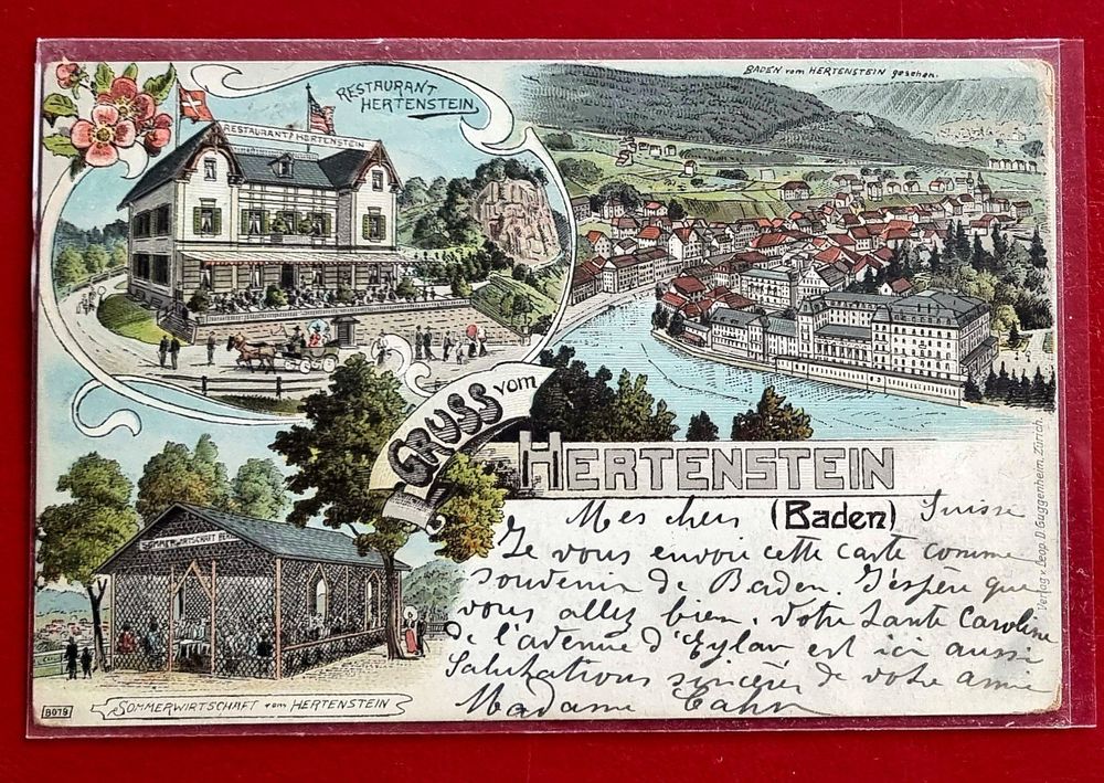 Baden - Rest. Hertenstein - Sommertwirtschaft - Litho - 1904 (Gebraucht) in Rothrist für CHF 54 ...