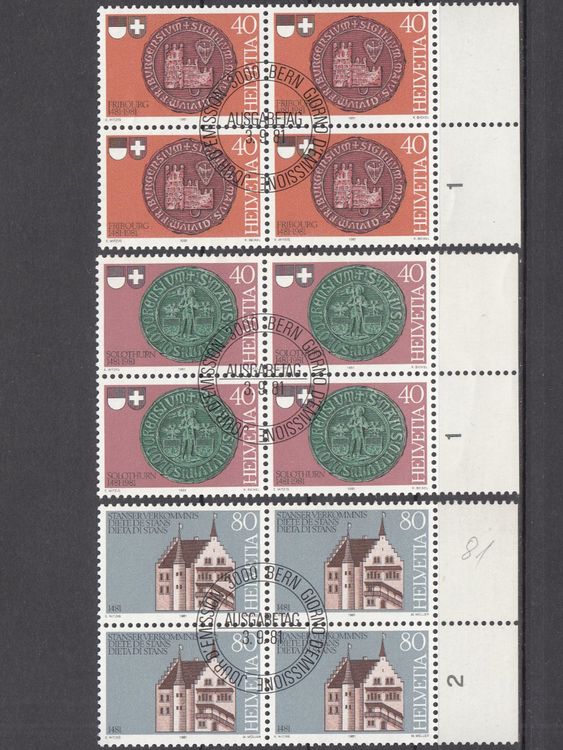 SBK 660 - 662 im 4er-Block mit ET (Gebraucht) in Bürglen TG für CHF 1 ...