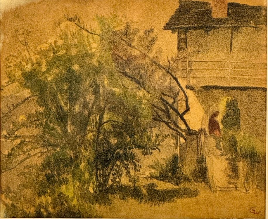 Antikes Aquarell, Landschaft, Monogrammiert | Kaufen auf Ricardo