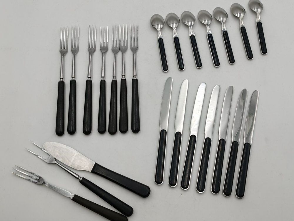 INOX Retro Besteck Set 24-teilig Messer Gabel Löffel (Gebraucht) in ...