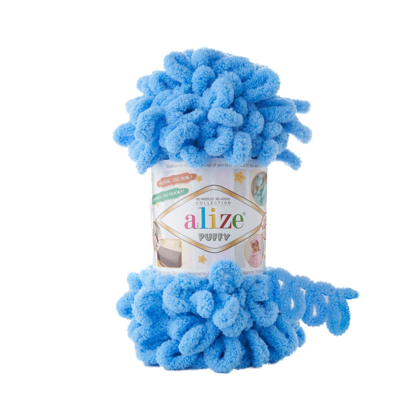 5x Laine à crocheter avec les mains Alize Puffy 289 Bleu (Neu und ...