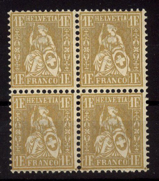 1864, Sitzende Helvetia, Viererblock, Nr. 36, SBK 240.– ** | Kaufen auf Ricardo