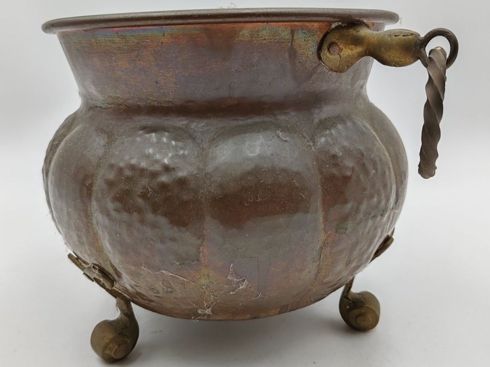 Antiker Kupfertopf mit Messingfüssen und Henkel, Übertopf (Gebraucht) in Luzern für CHF 19.5 ...