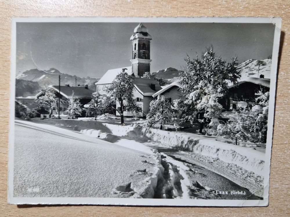 AK Laax im Winter, gelaufen ca.1950 (Gebraucht) in Laax GR für CHF 4.5 – mit Lieferung auf ...