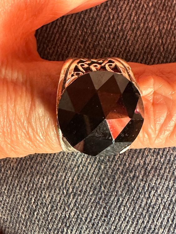 Fingerring 925 Silber 20mm mit geschliffenem Onyx (Gebraucht) in Dielsdorf für CHF 28 – mit ...