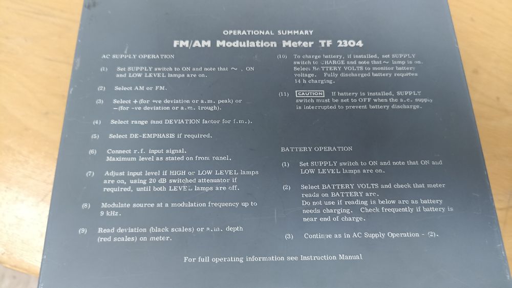 FM / AM Modulation Meter TF 2304 Marconi | Acheter sur Ricardo