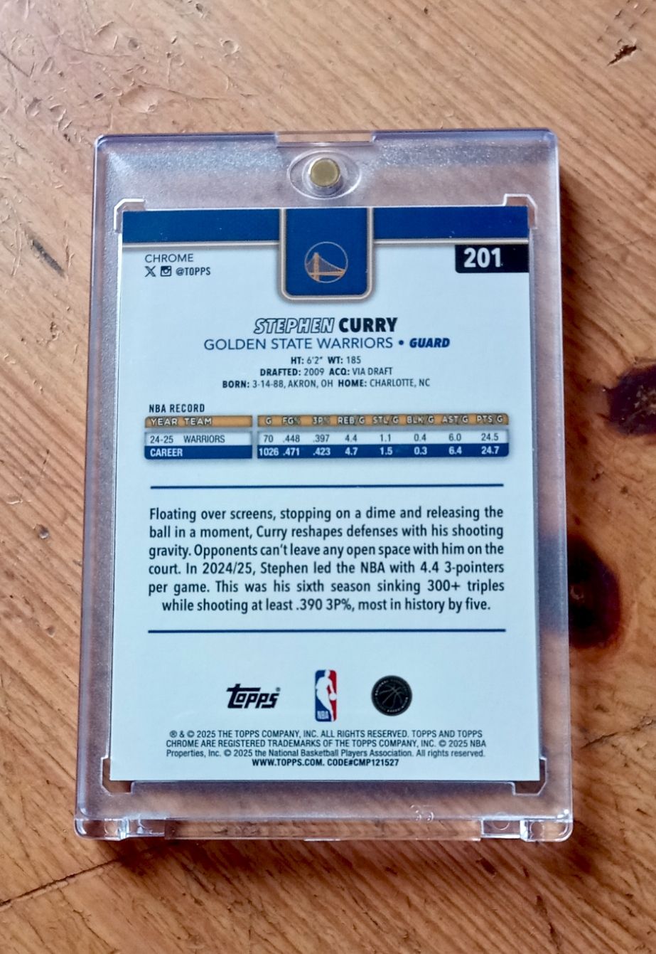 2025-26 Topps Chrome NBA Stephen Curry Image Variation SSP (Neu (gemäss ...