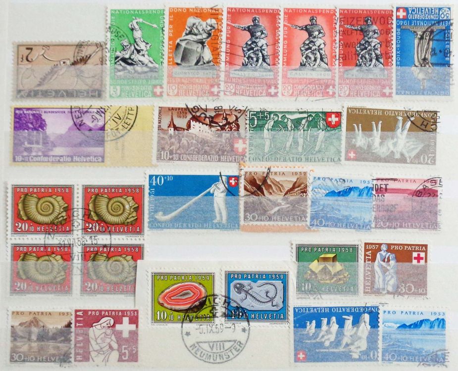 SCHWEIZ: Lot gestempelter Marken, meist Pro Patria, O (Gebraucht) in ...