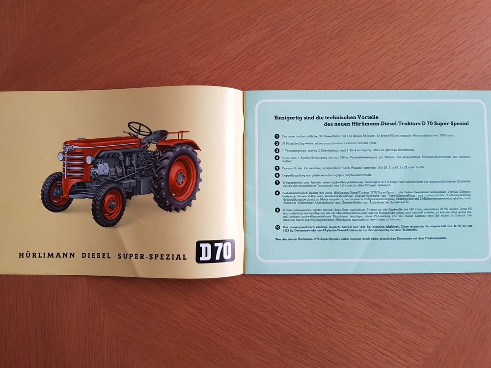 Prospekt Hürlimann Traktor Super-Spezial D70 / D90 | Kaufen auf Ricardo