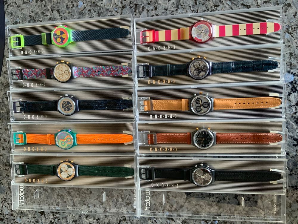 Swatch Chrono, 10er Set, ungetragen, in Originalverpackung (Neu und ...