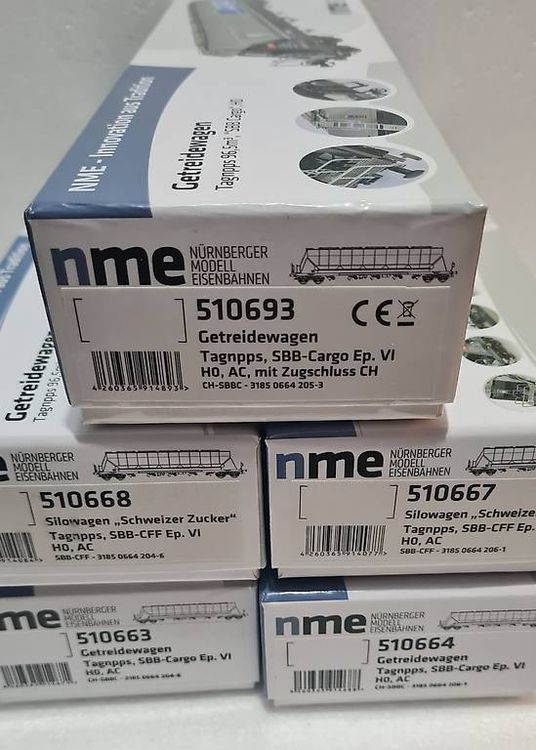 5 mal Spur H0 nms Silowagen "Schweizer Zucker" AC (Neu und ...