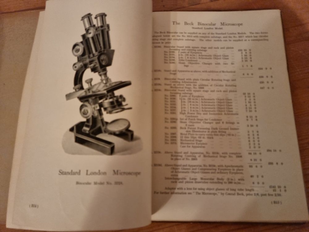 Microscope Katalog Beck LTD London um 1900 (Gebraucht) in Trachslau für ...