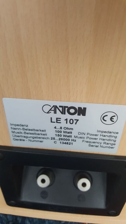 Zwei Canton LE 107 Lautsprecher (Gebraucht) in Untersiggenthal für CHF ...