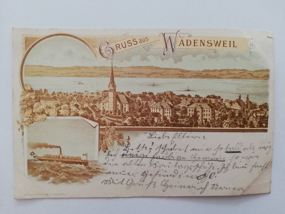 Postkarte Gruss aus Wädenswil 1898 | Kaufen auf Ricardo