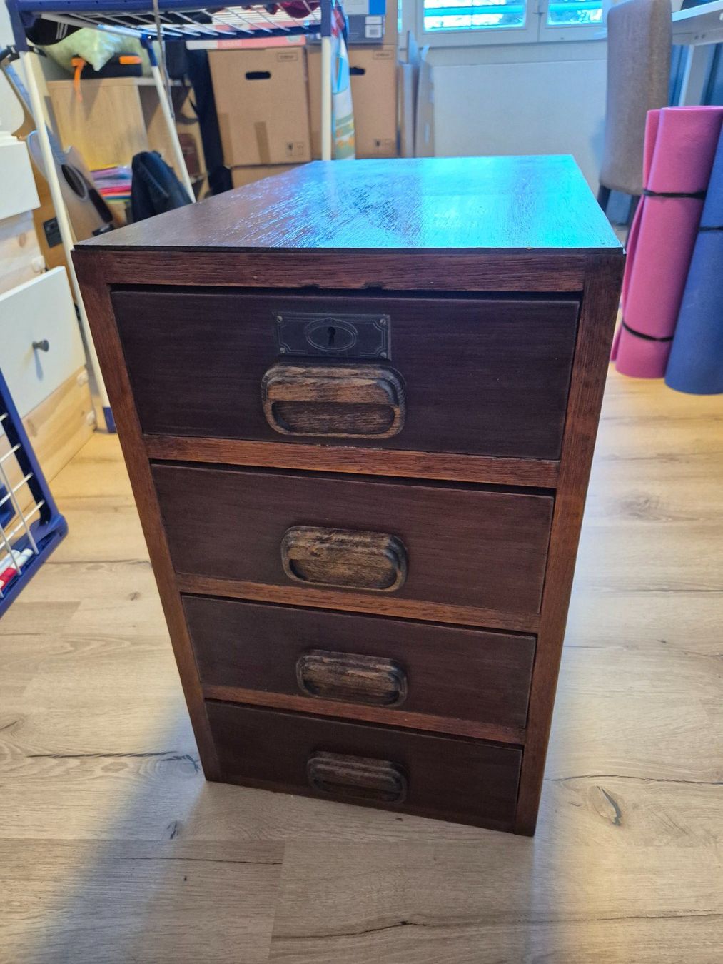 Vintage Wooden Chest of 4 Drawers - for under desk storage (Gebraucht ...