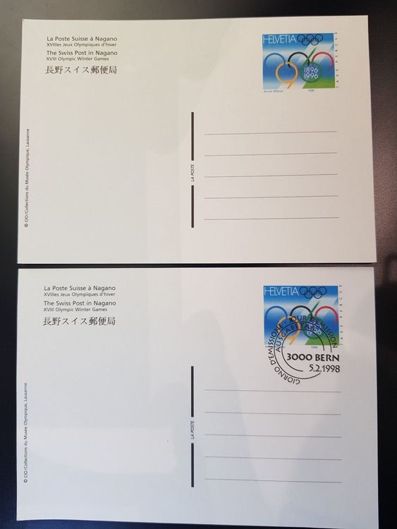 1998 La Post Suisse à Nagano 2 Karten (Neu (gemäss Beschreibung)) in ...
