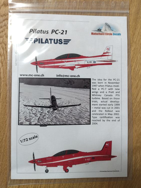 Pilatus PC-21 Decals und Abdeckmasken 1/72 | Kaufen auf Ricardo