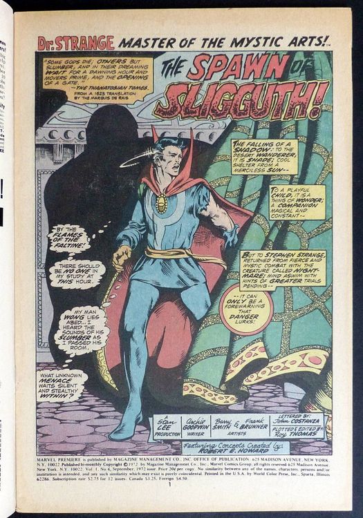 MARVEL PREMIERE #4 DOCTOR STRANGE 1972 BARRY SMITH ART (Gebraucht) in ...