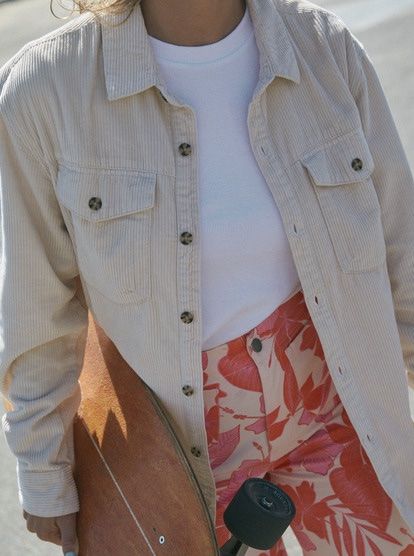 ROXY Let It Go Cord Overshirt Tapioca S (Neu und originalverpackt) in ...