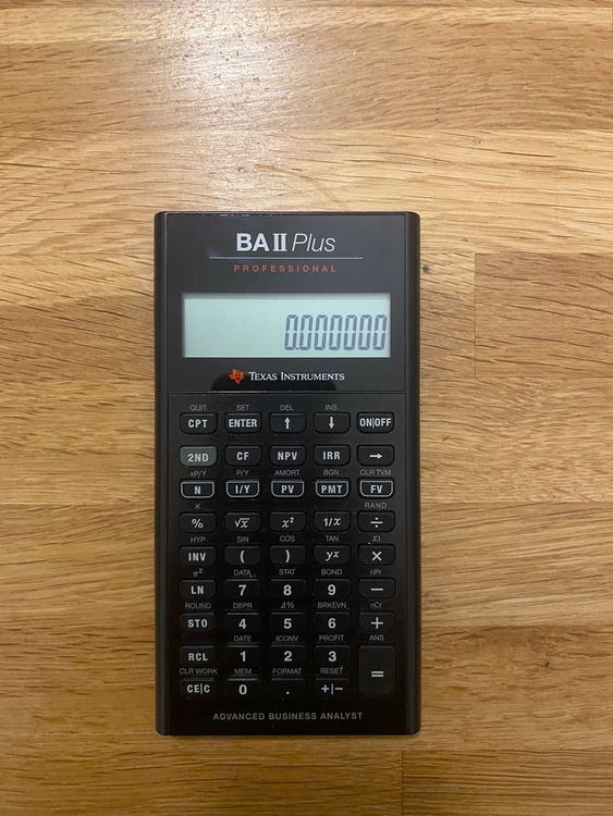 TEXAS INSTRUMENTS BAII PLUS Professional (CFA TR) (Gebraucht) in Zürich ...