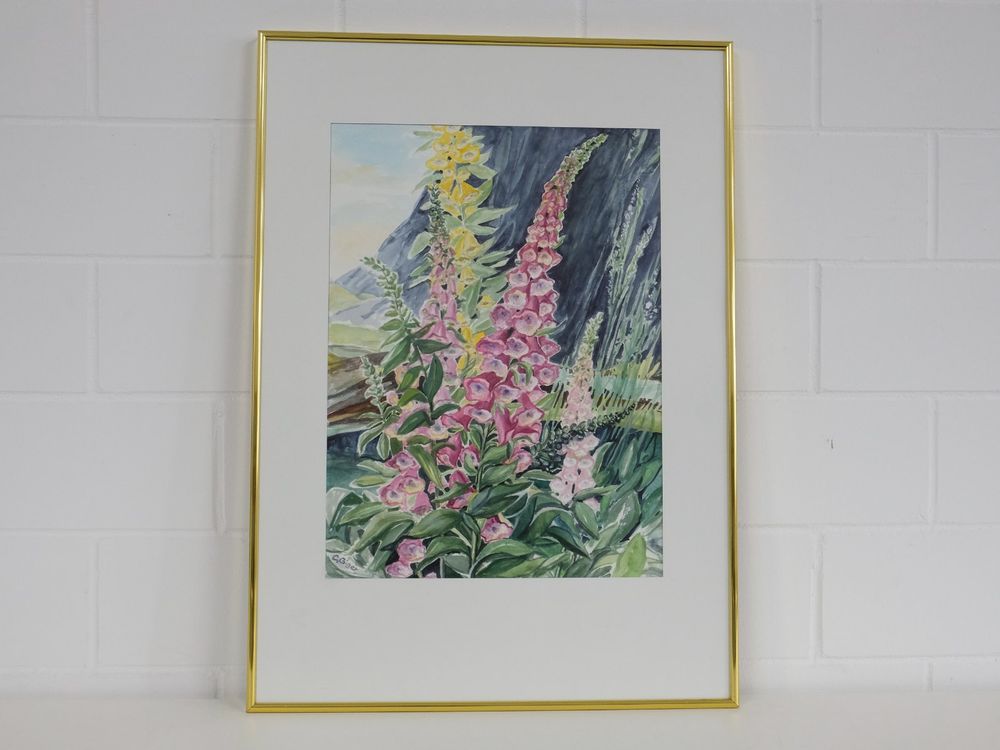 Original Aquarell-Gemälde "Fingerhut" von C. Giger (Gebraucht) in ...