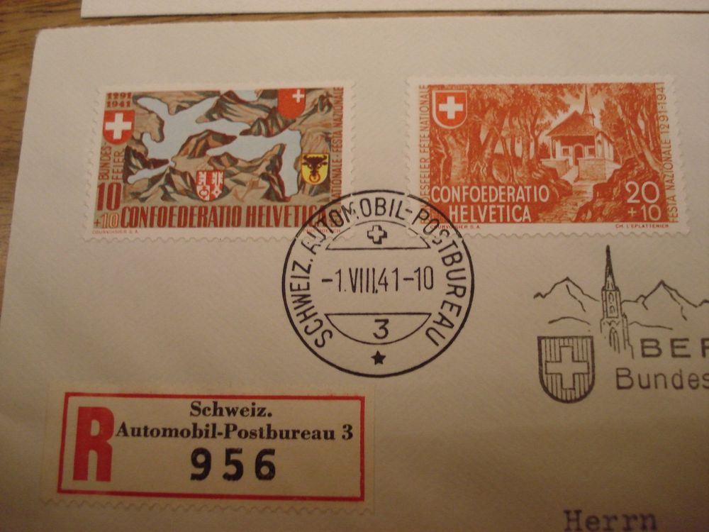 R-Brief 1941, Bern Bundesfeier, Satz Patria, sehr schön (Gebraucht) in Niederwil AG für CHF 8.9 ...