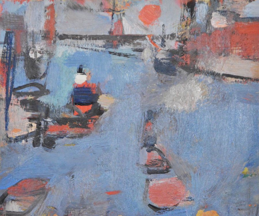 Walter Emil Müller. Hafen Skizze, 1949. Öl auf Papier (Gebraucht) in Zumikon für CHF 105 – mit ...