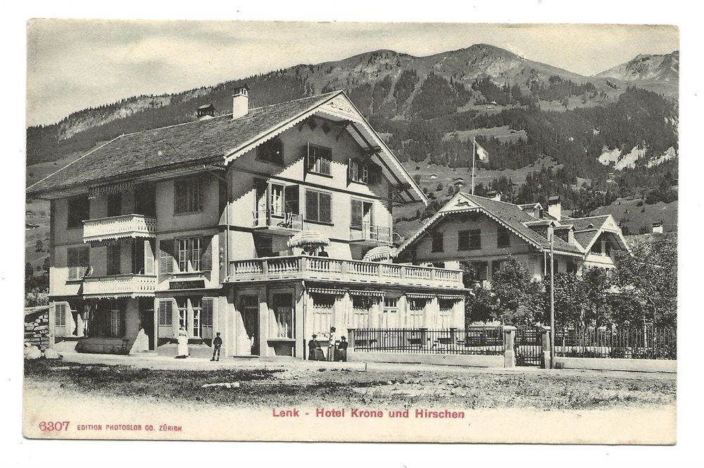 Lenk BE Simmental - Hotel Krone Hirschen - Terrasse um 1915 (Gebraucht ...