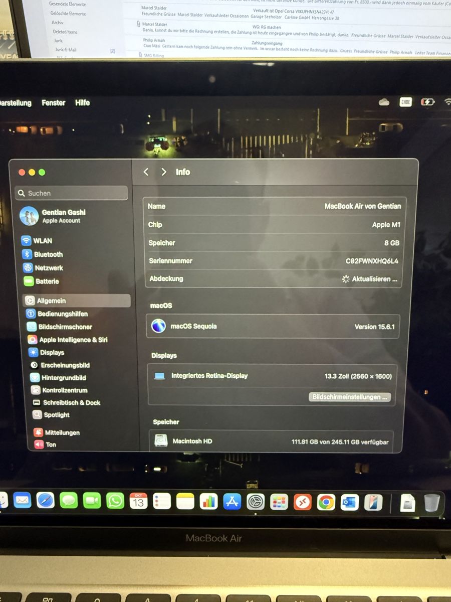 MacBook Air 13” (Apple M1, 2020) – 8 GB RAM, 256 GB SSD (Neu (gemäss ...