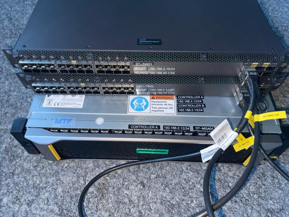 HPE MSA2052 20TB + 2x JL587A FlexFabric 5710 24SFP+ 6QSFP+ (Gebraucht ...