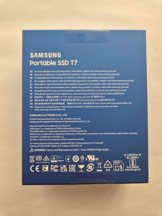 Samsung Portable T7 Blue 1 TB USB-C AB 69.- ! OVP & Garantie (Neu und ...