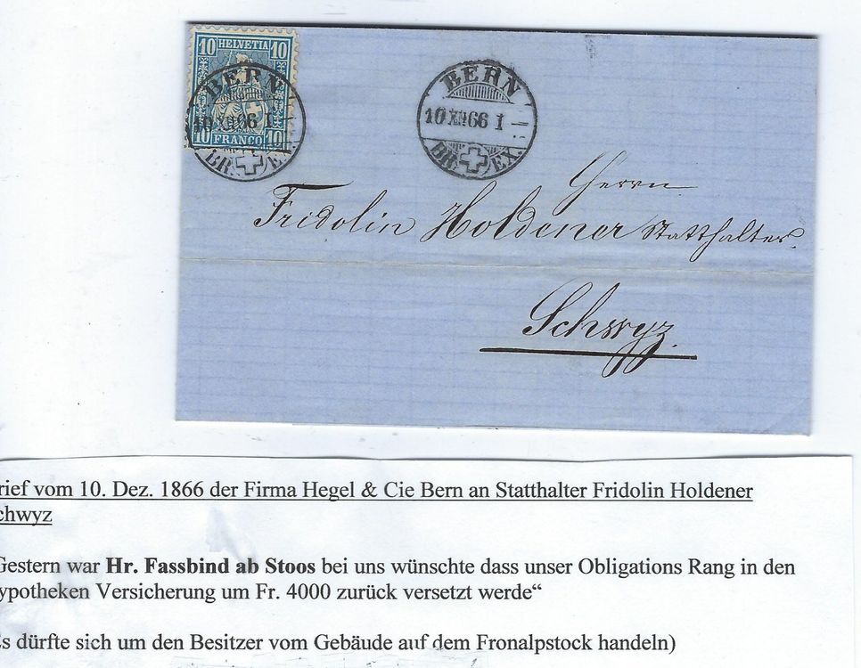 Stoos/Bern 1866: Fassbind/Fridolin Holdener (Gebraucht) in Hünenberg ...
