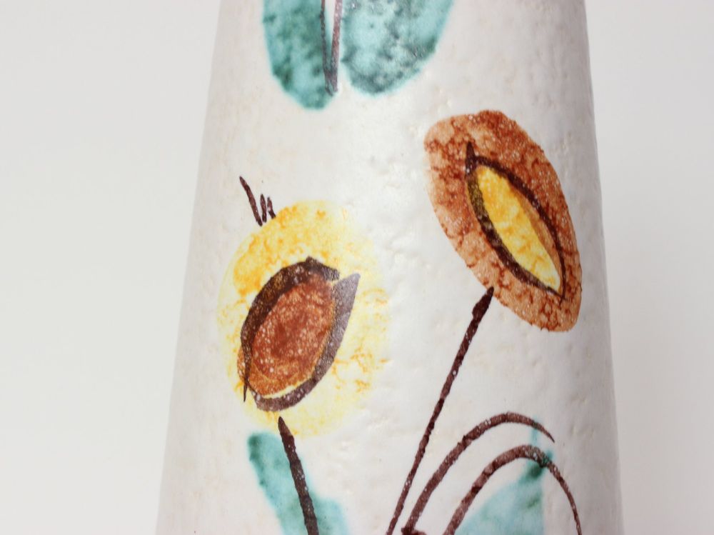 Scheurich 532 28 vintage ceramic vase with flowers, white (Gebraucht ...