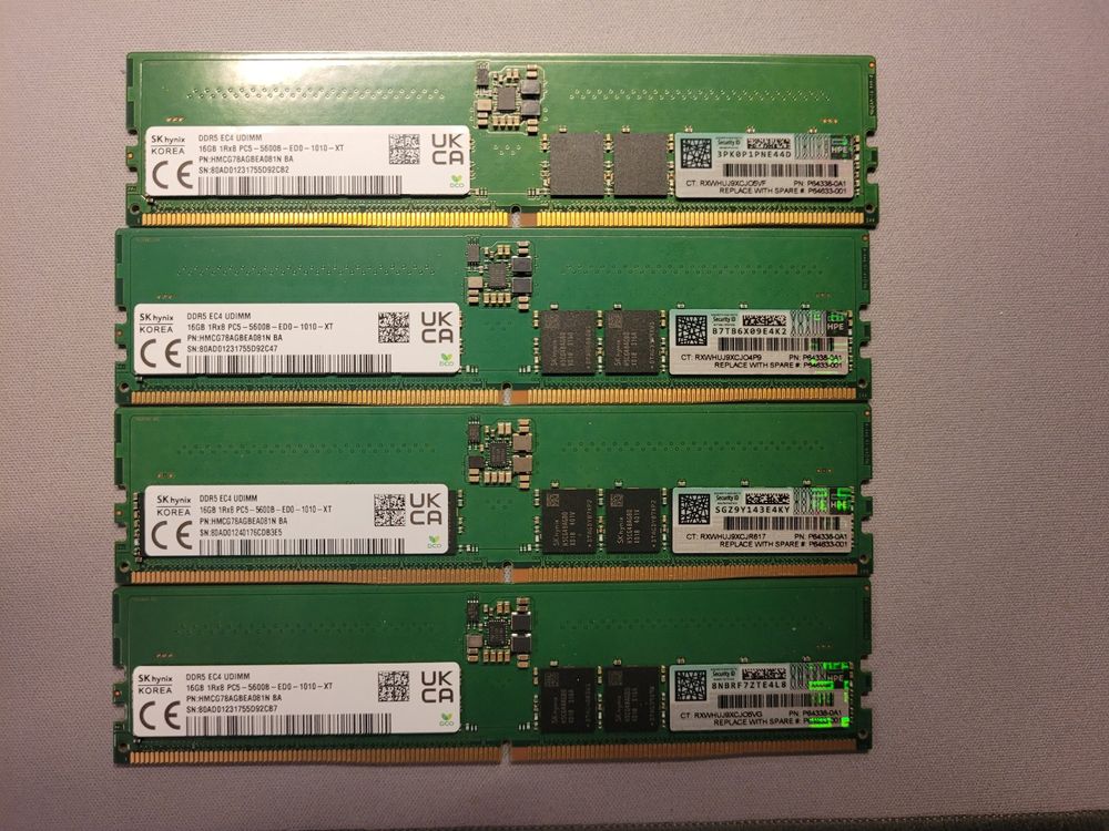SK Hynix 64GB (4x16) DDR5 5600MHZ ECC Server Ram (Gebraucht) in ...