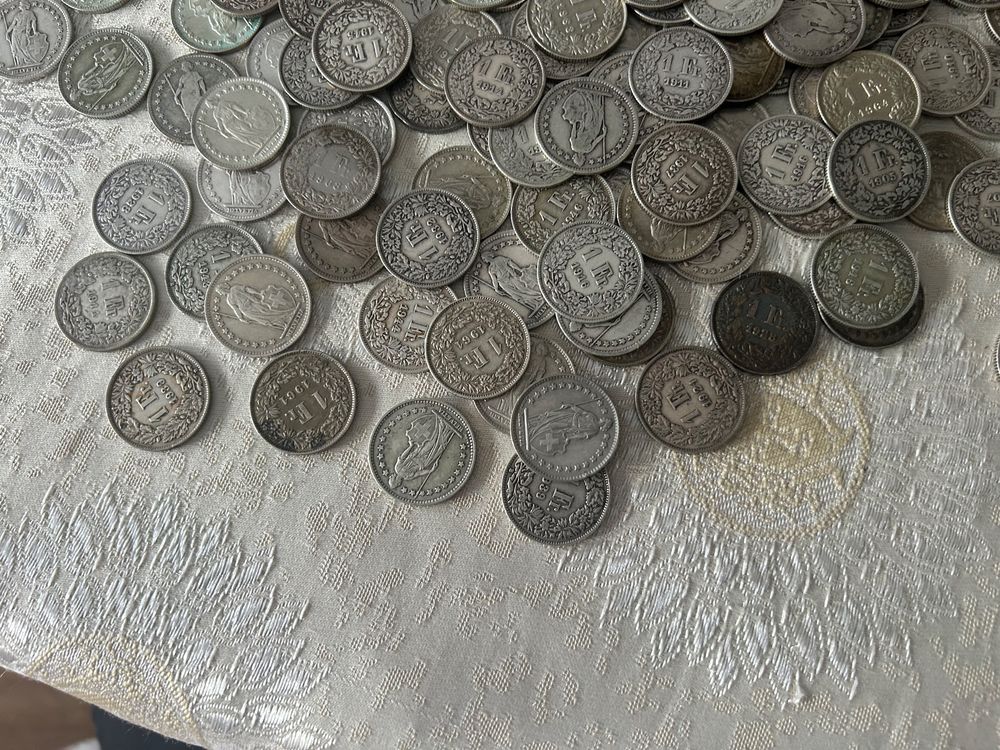 Lot de 1 kg de pièce de 1fr en argent année diverse | Kaufen auf Ricardo