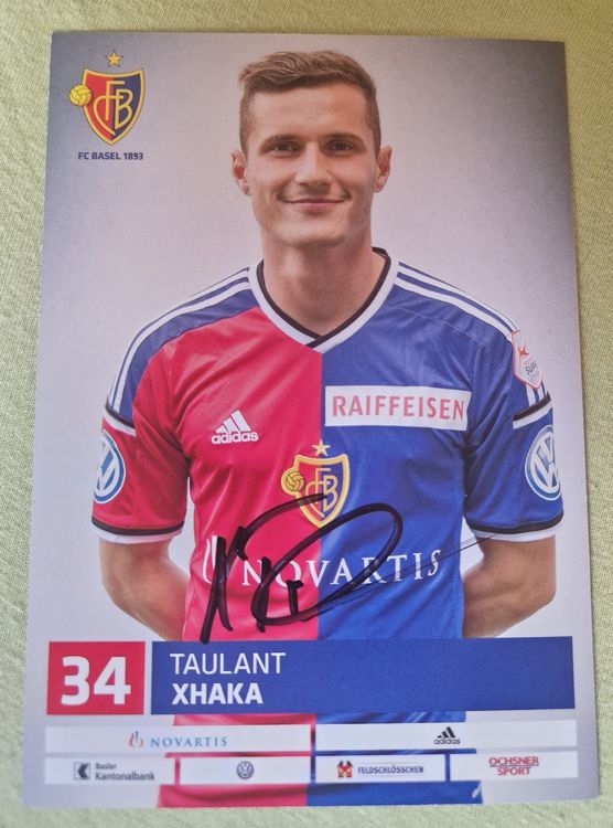 Orginal Unterschriebene Autogrammkarte von Taulant Xhaka (Neu (gemäss ...