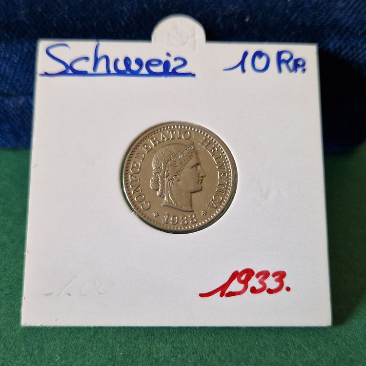 Schweiz 10 Rappen 1933 (Gebraucht) in 3515-742 Calde für CHF 1 – mit Lieferung auf Ricardo kaufen